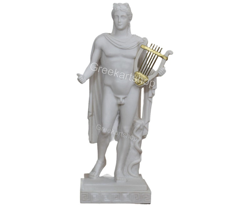 Apollo With Lyre Greek Roman Olympian God Sculpture Statue Cast Marble ...
