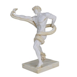 Athlete Wrestling With a Python Snake Nude Male Greek Cast Marble ...