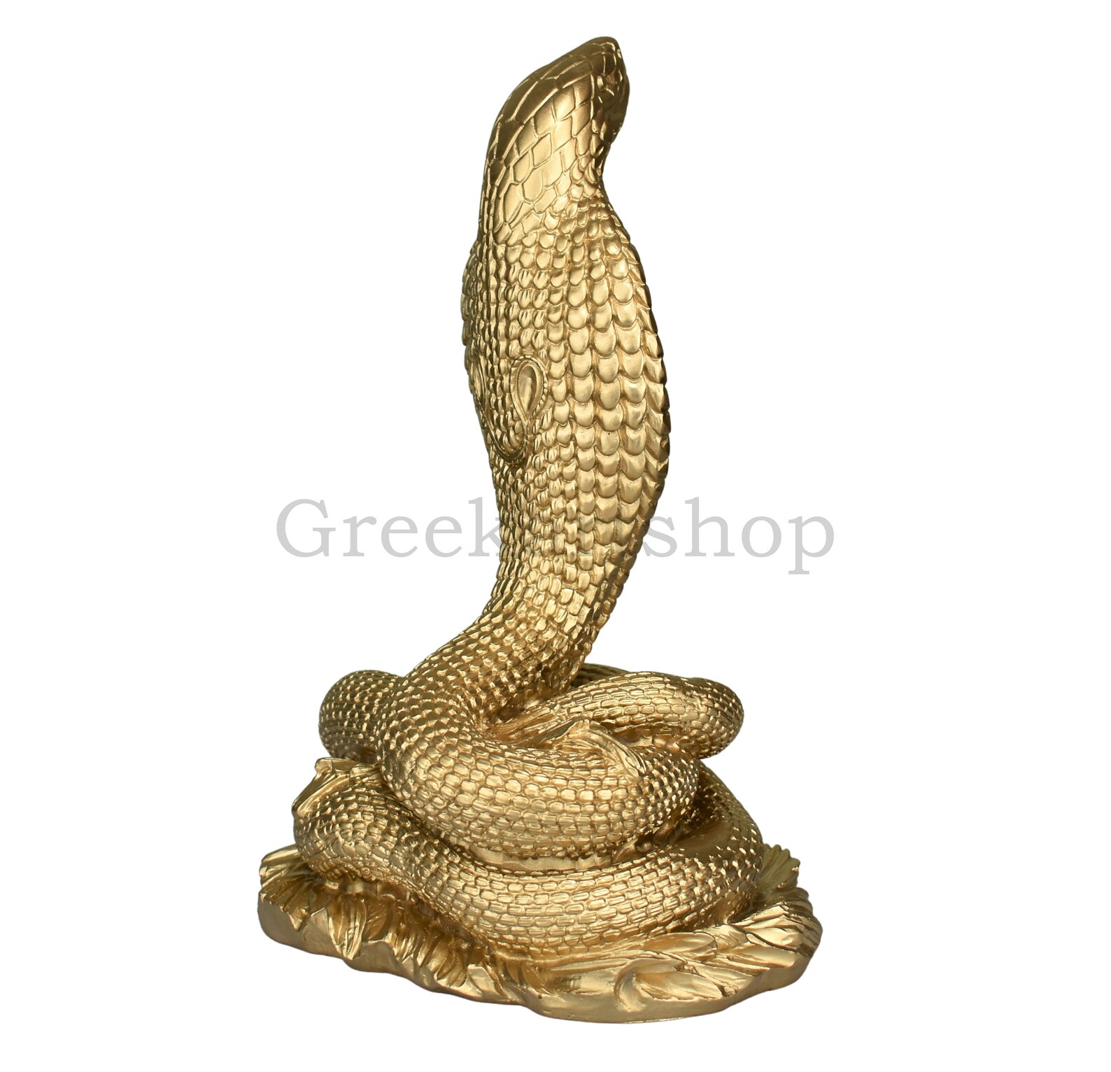 King Cobra Snake Serpent Statue Sculpture Cast Marble Gold - Etsy