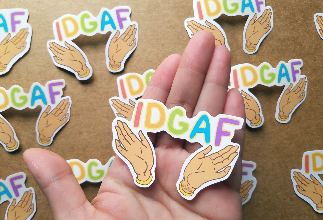 IDGAF Rainbow Sticker | Matte Vinyl | Waterproof Sticker | - Etsy