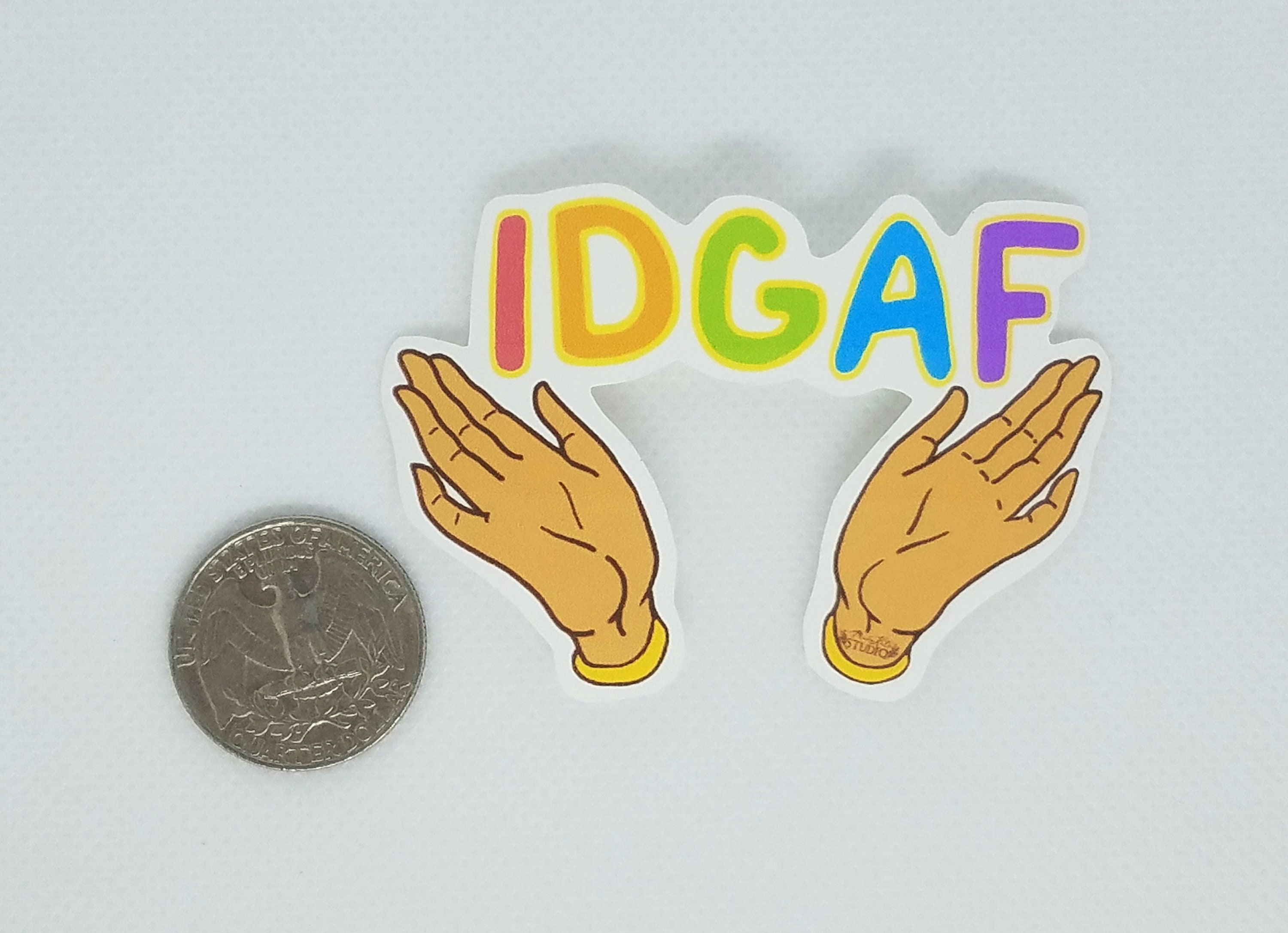 IDGAF Rainbow Sticker Matte Vinyl Waterproof Sticker | Etsy