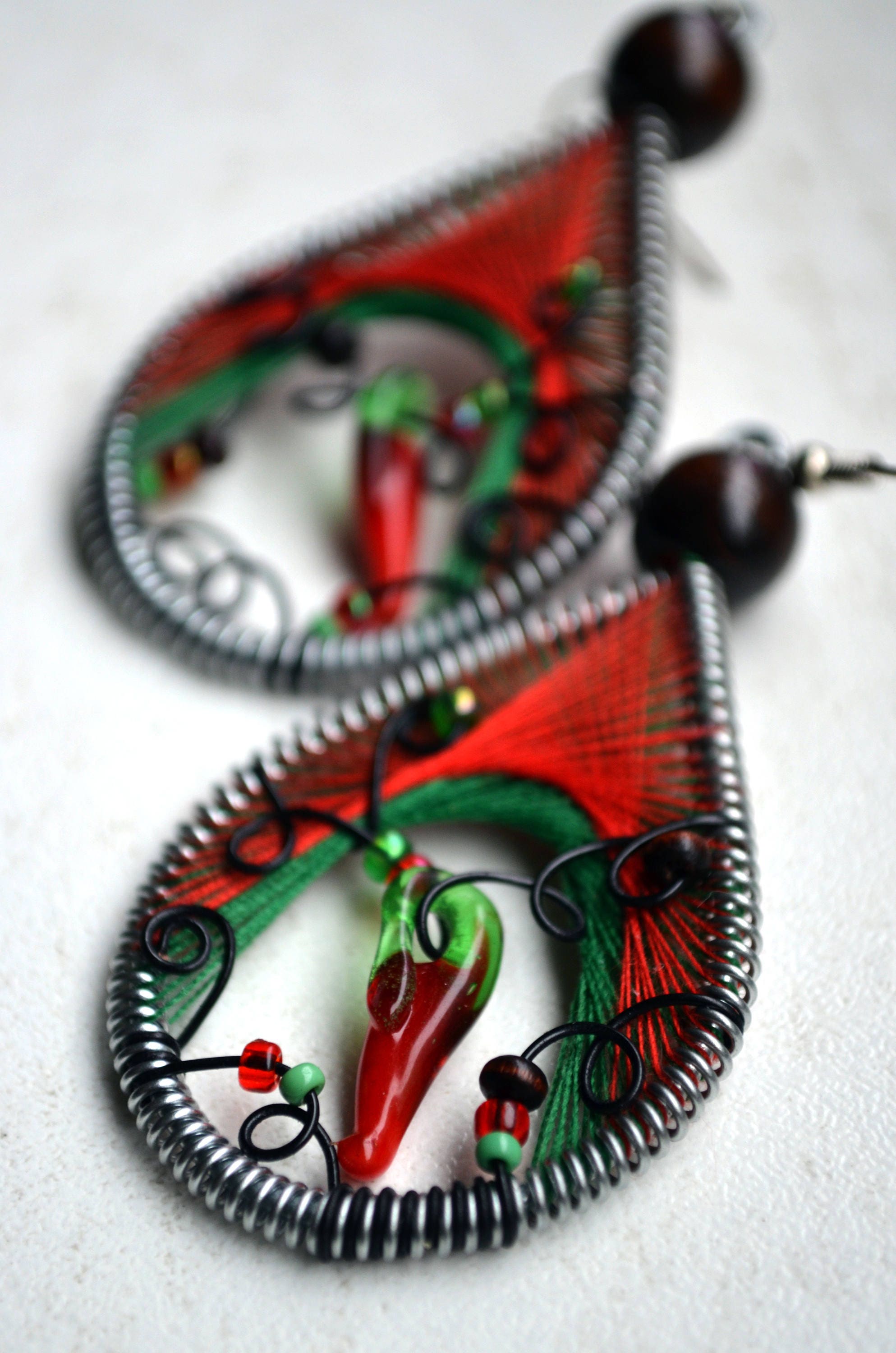Pepper jewelry/ red chilli earrings/ red hot chili peppers/ | Etsy
