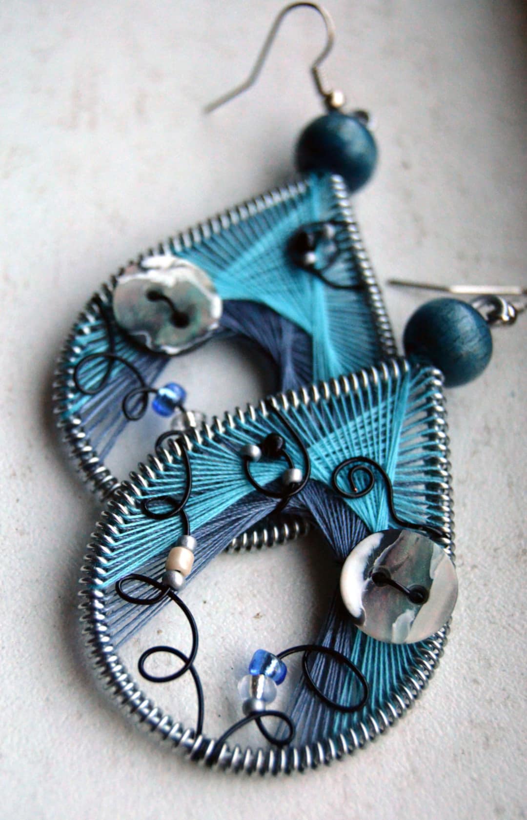 Blue Snow Earrings/ Snowflake Earrings/ Christmas Earrings ...