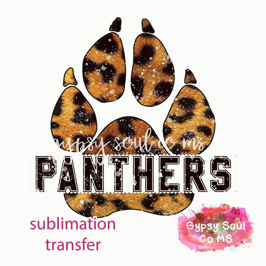 Panthers Distressed Leopard SUBLIMATION TRANSFER - Etsy