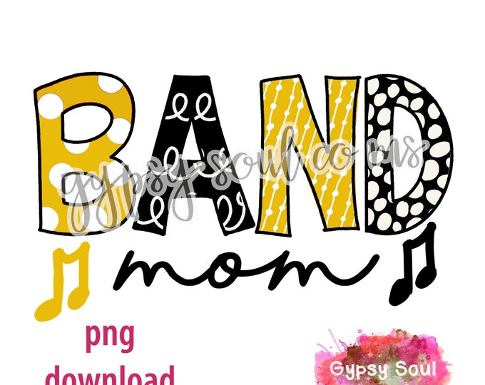 Band Mom Black and Gold PNG DIGITAL DOWNLOAD - Etsy
