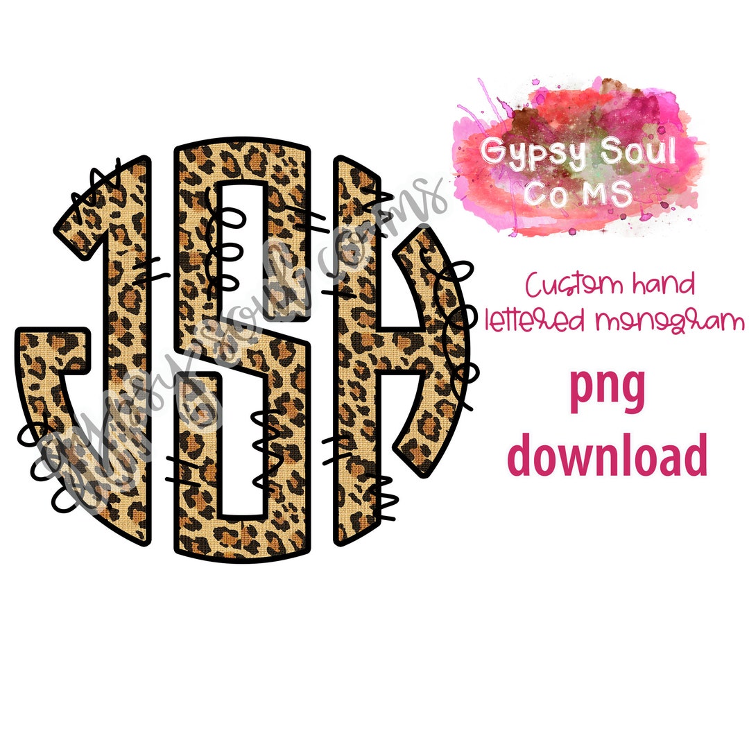 Custom Leopard Monogram PNG DOWNLOAD - Etsy