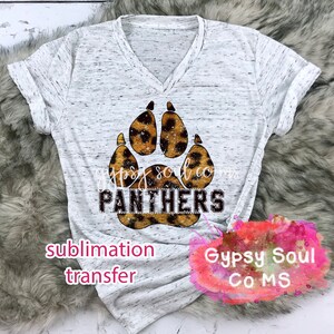 Panthers Distressed Leopard SUBLIMATION TRANSFER - Etsy