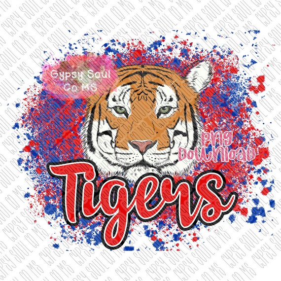 Tigers Paint Splatter Red Blue PNG DOWNLOAD ONLY | Etsy