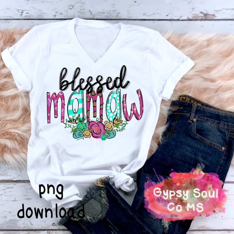 Blessed Mamaw PNG DIGITAL DOWNLOAD | Etsy