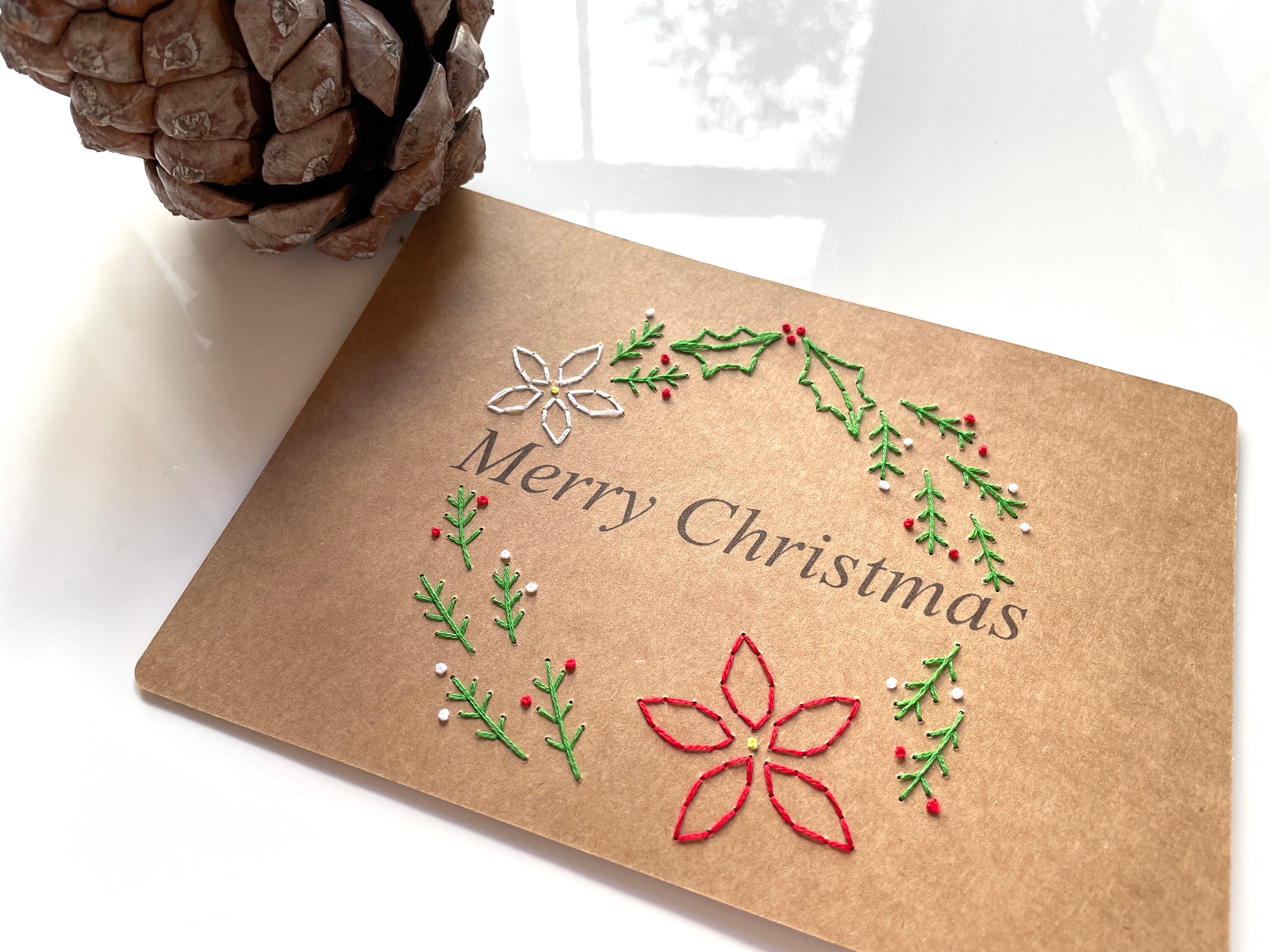 DIY Paper Embroidery Christmas Cards - Etsy