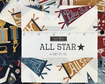 All Star Gear in Blue by Stacy Iest Hsu for Moda Fabrics 44 - Etsy