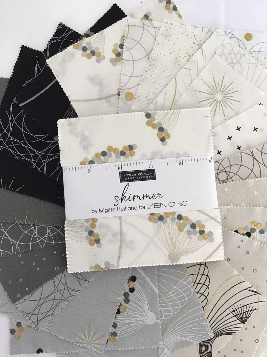 Shimmer Charm Pack by Zen Chic for Moda Fabrics, (42) 5" Precut Cotton ...