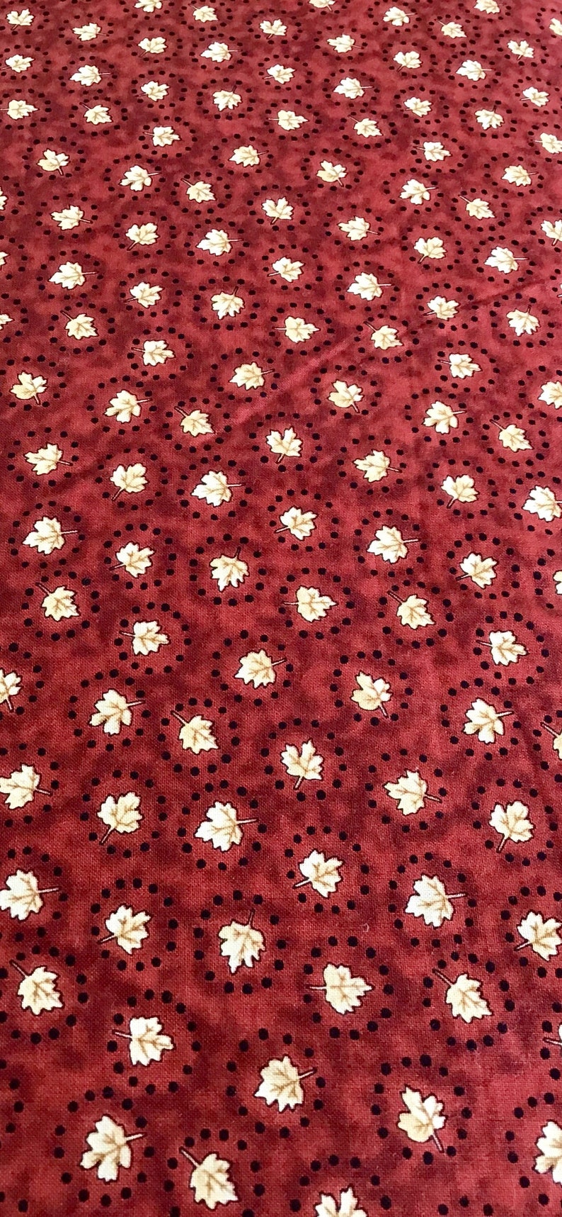 Rust Color Quilt Fabric with Leaves from the Garden Glory | Etsy