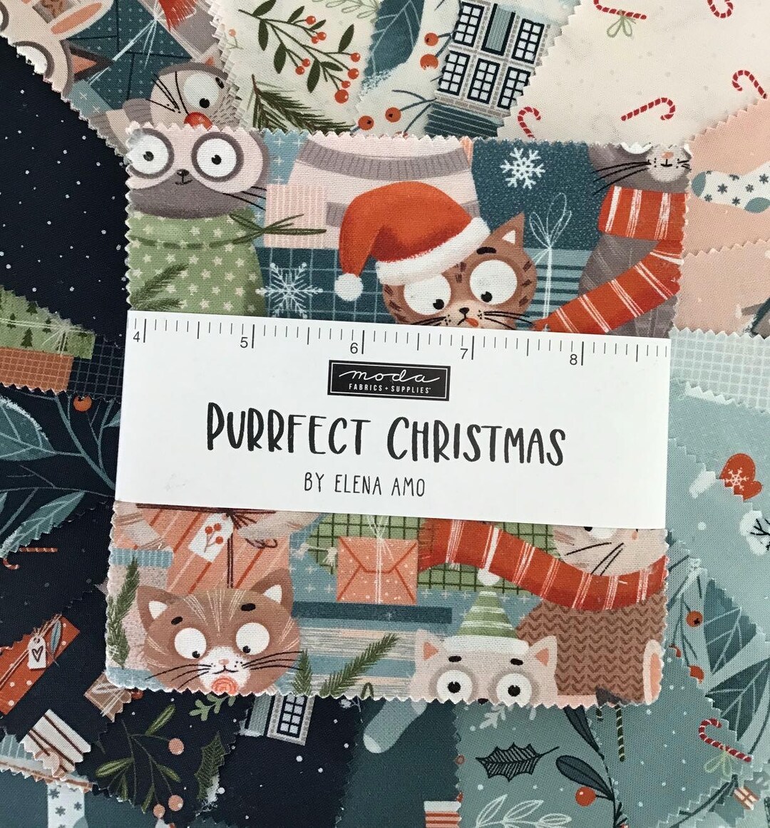Purrfect Christmas Charm Pack by Elena Amo for Moda Fabrics, (42) 5 ...