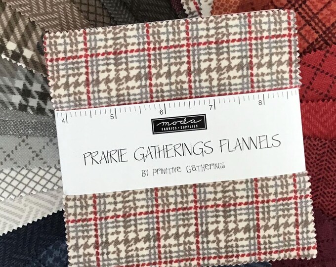 Prairie Gatherings Flannel Charm Pack by Primitive Gatherings for Moda ...