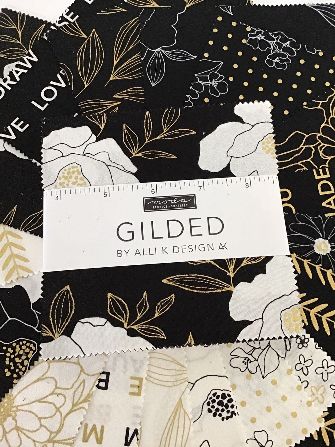Gilded Charm Pack by Alli K Design AK for Moda Fabrics, (42) 5" Precut ...