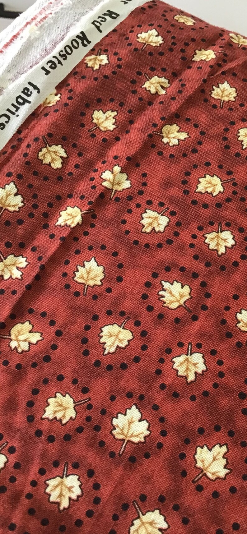 Rust Color Quilt Fabric with Leaves from the Garden Glory | Etsy