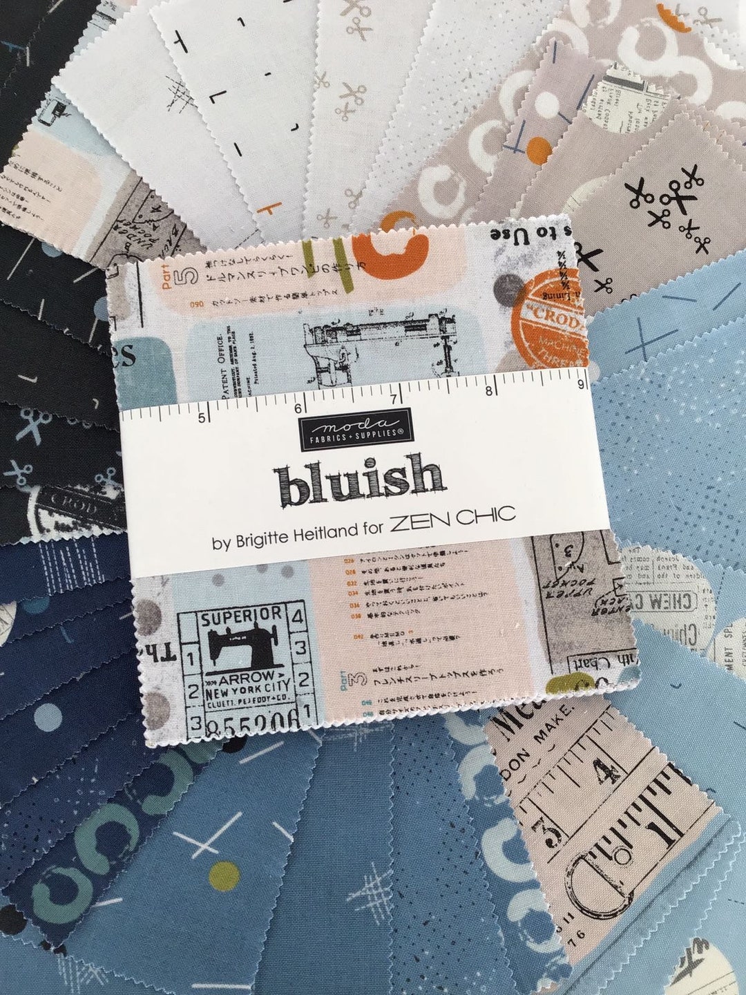 Bluish Charm Pack by Brigitte Heitland for Zen Chic & Moda, (42) 5 ...