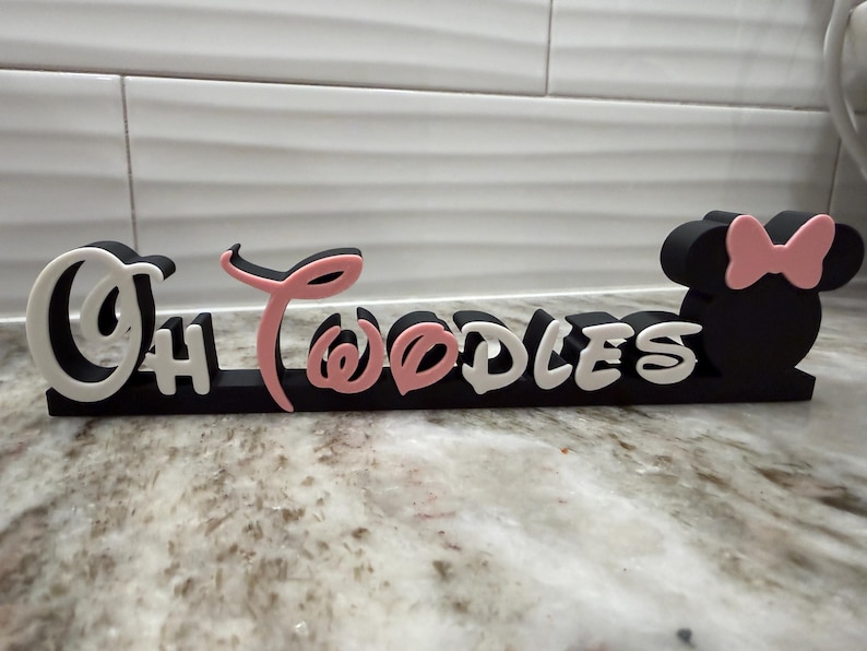 Oh Twodles 3D Printed Sign – Mickey Mouse Clubhouse Party Decor - Etsy