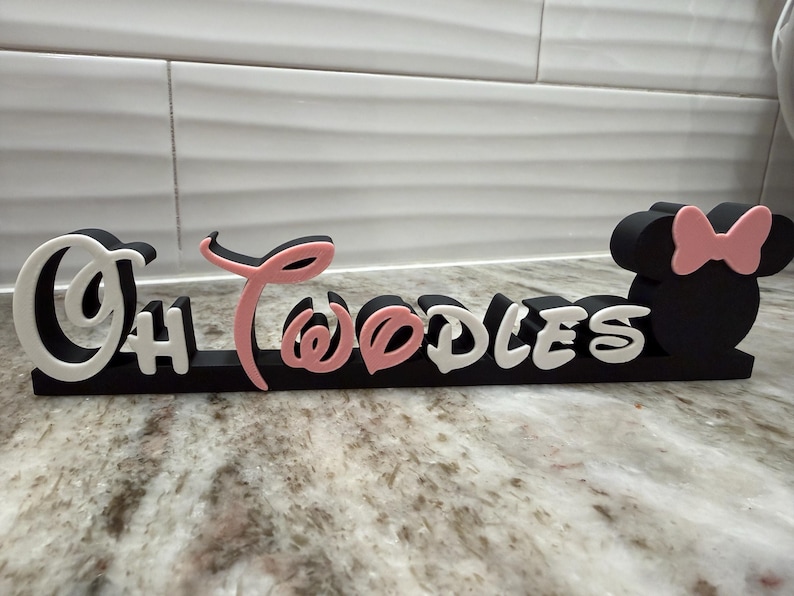 Oh Twodles 3D Printed Sign – Mickey Mouse Clubhouse Party Decor - Etsy
