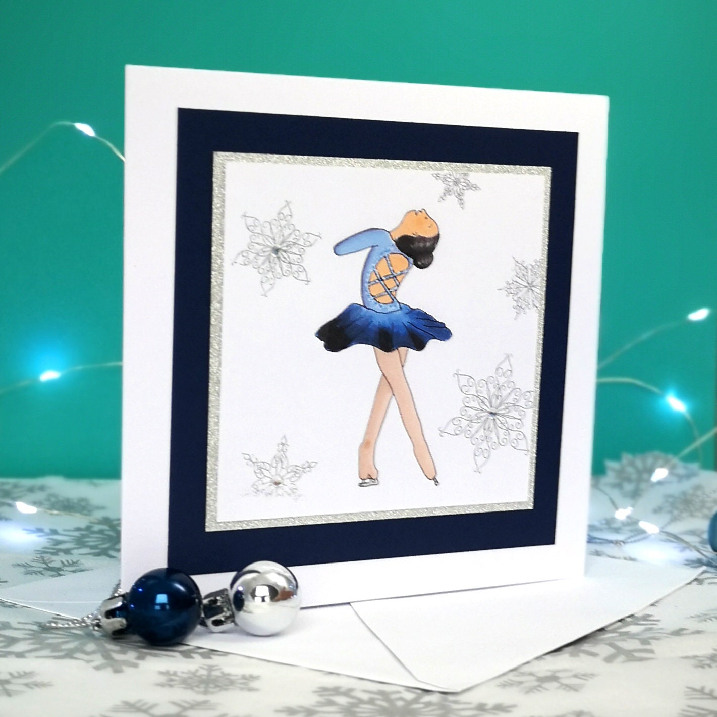 Handmade Figure Skating Large Birthday Card | Notecard | Original ...