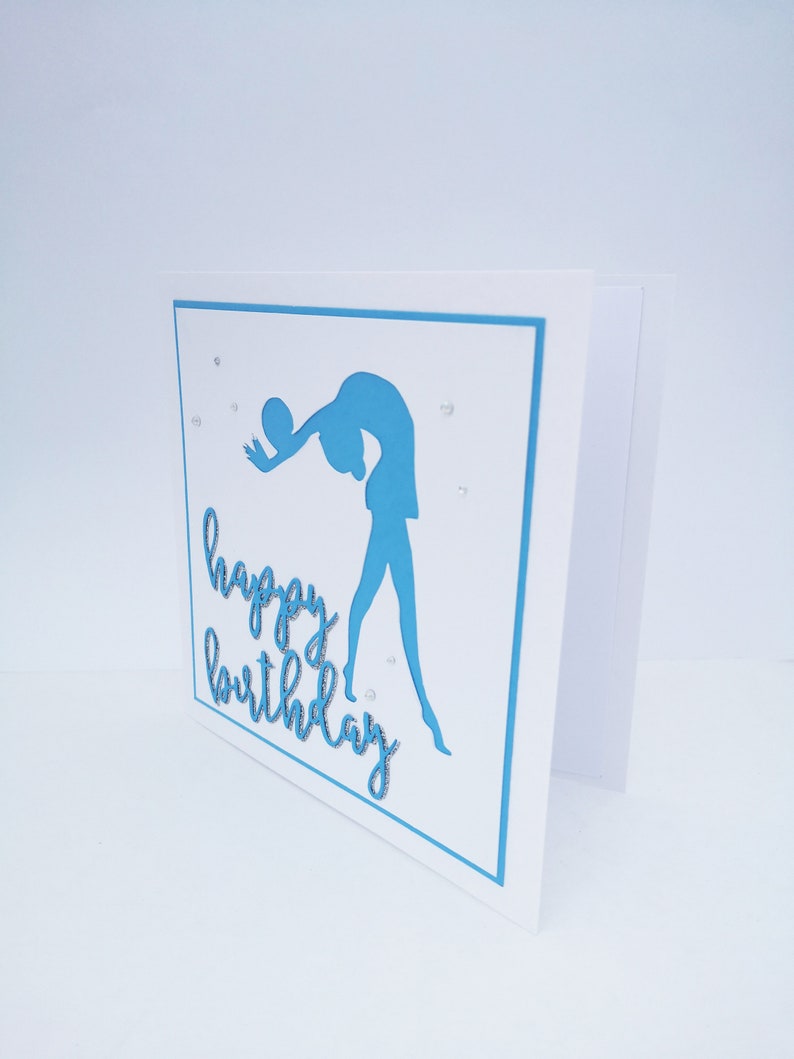 Handmade Girls Gymnastics Cut-out Birthday Card. Choose Your Background ...