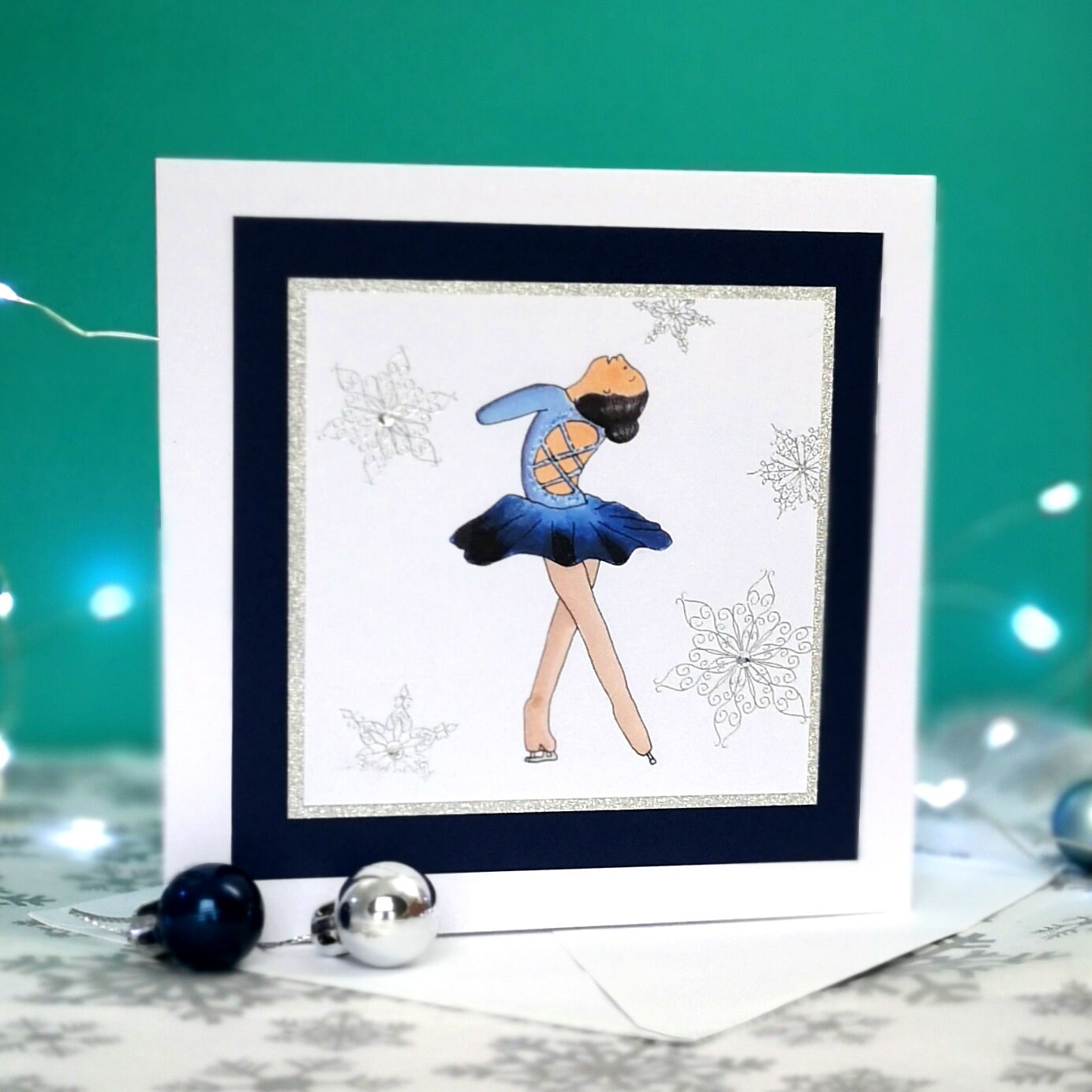 Handmade Figure Skating Large Birthday Card Notecard Original ...