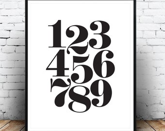 Numbers print | Etsy
