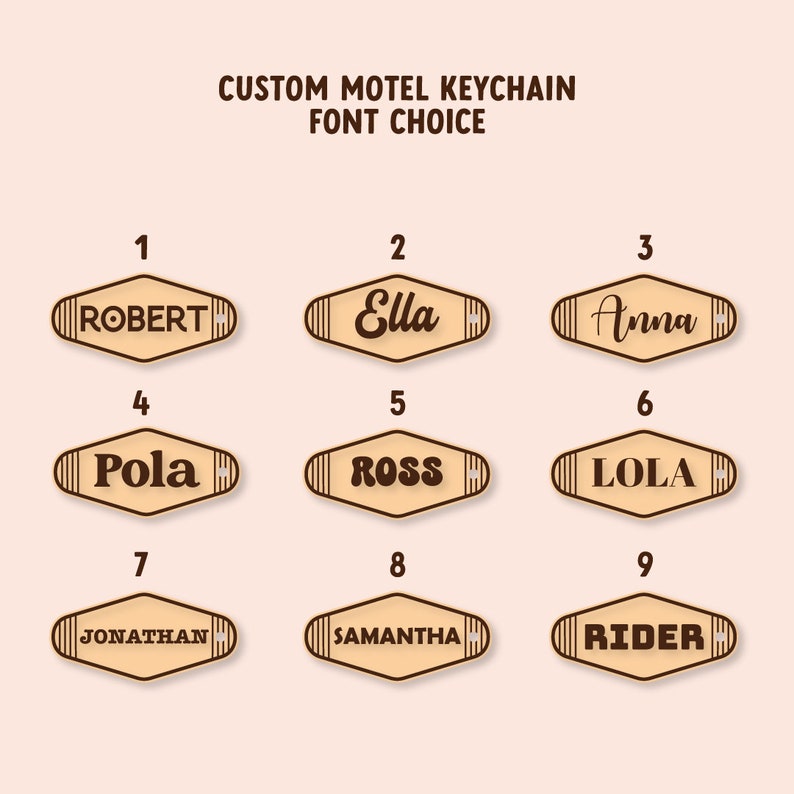 Personalized Name Motel Keychain | Motel Keychain | Engraved Keychain ...