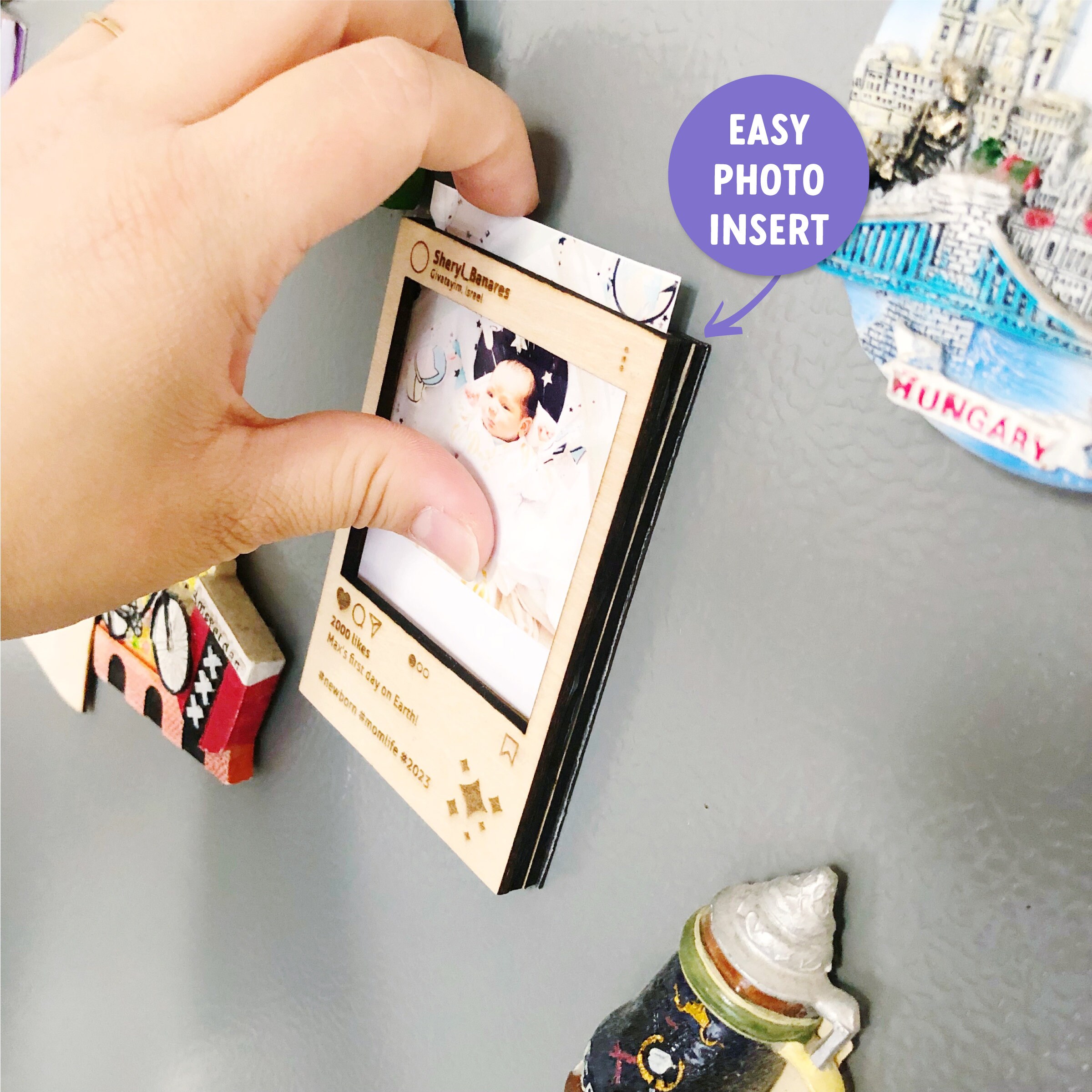 Personalized Wood Selfie Frame | Instagram Wood Frame | Engraved ...