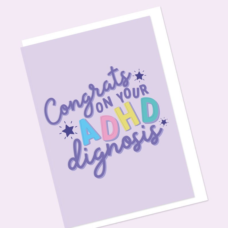 Congrats on Your ADHD Diagnosis Greeting Card ADHD Card - Etsy