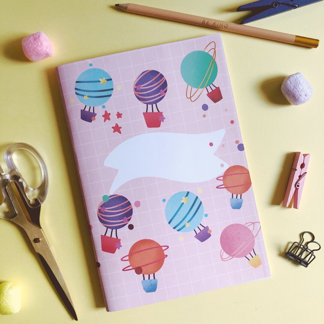 Galaxy Notebook / Air Balloon Notebook / Cute Notebook / - Etsy España