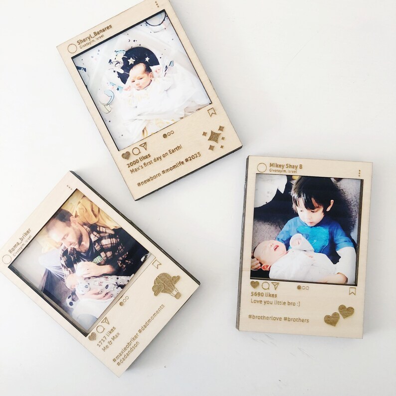 Personalized Wood Selfie Frame | Instagram Wood Frame | Engraved ...