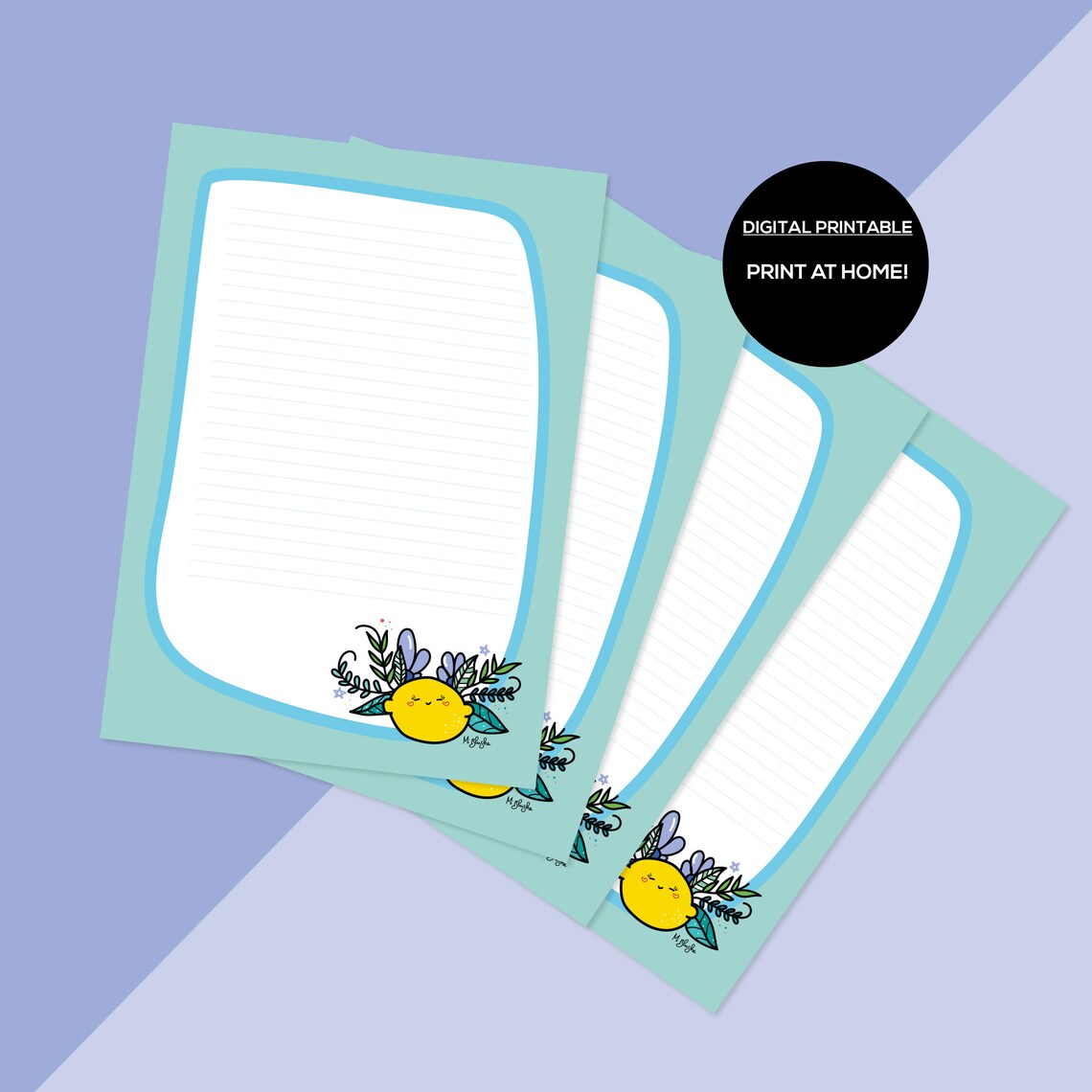 Printable Stationary Lemon Letter Printable Letterhead - Etsy