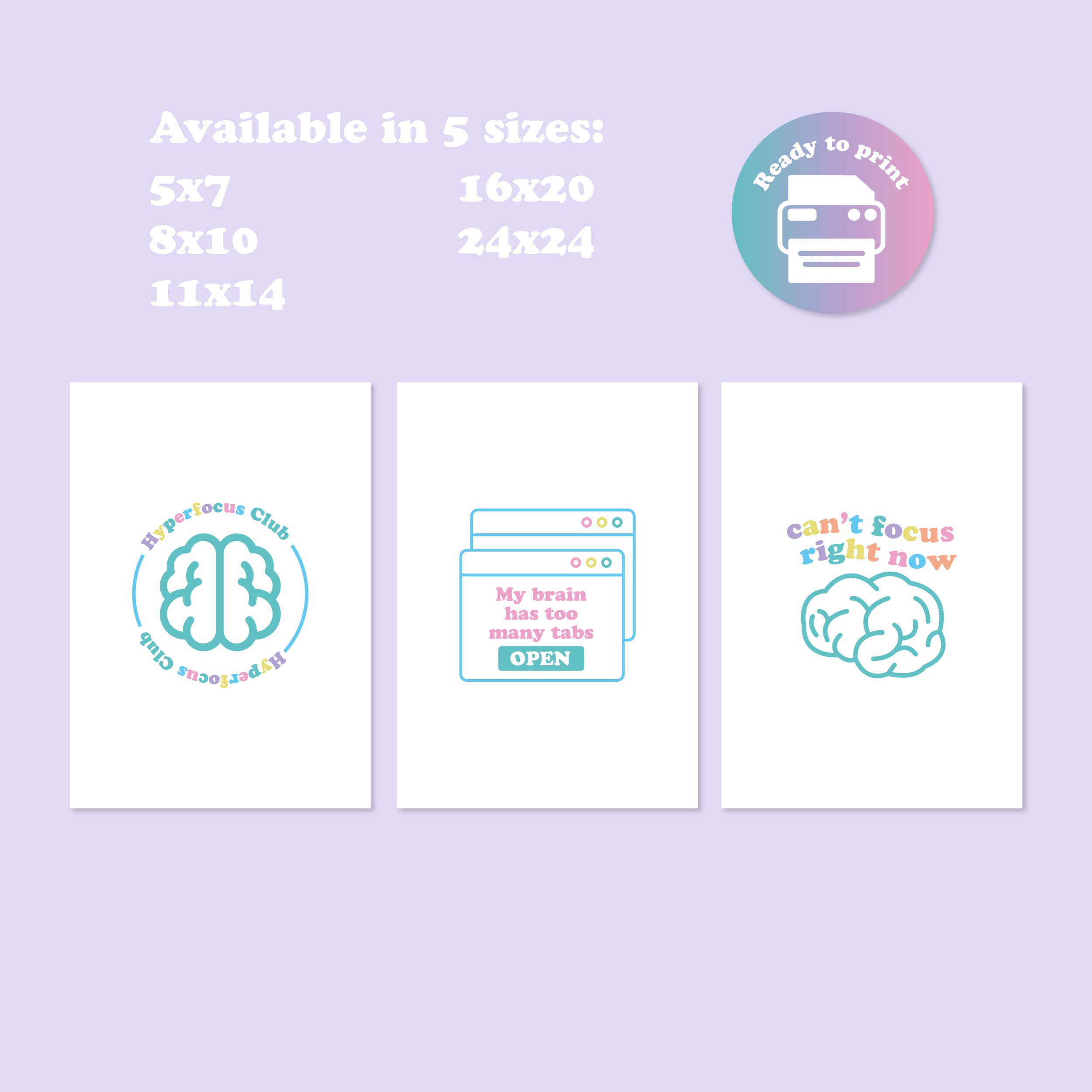 ADHD Wall Art Digital Printable | Ready to Print Wall Art | ADHD Wall ...