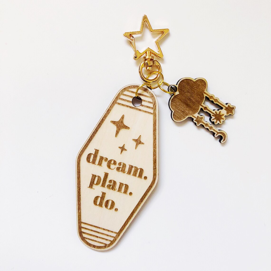 Dream Plan Do Keychain | Dream Keychain | Dream Keyring | Engraved Wood ...
