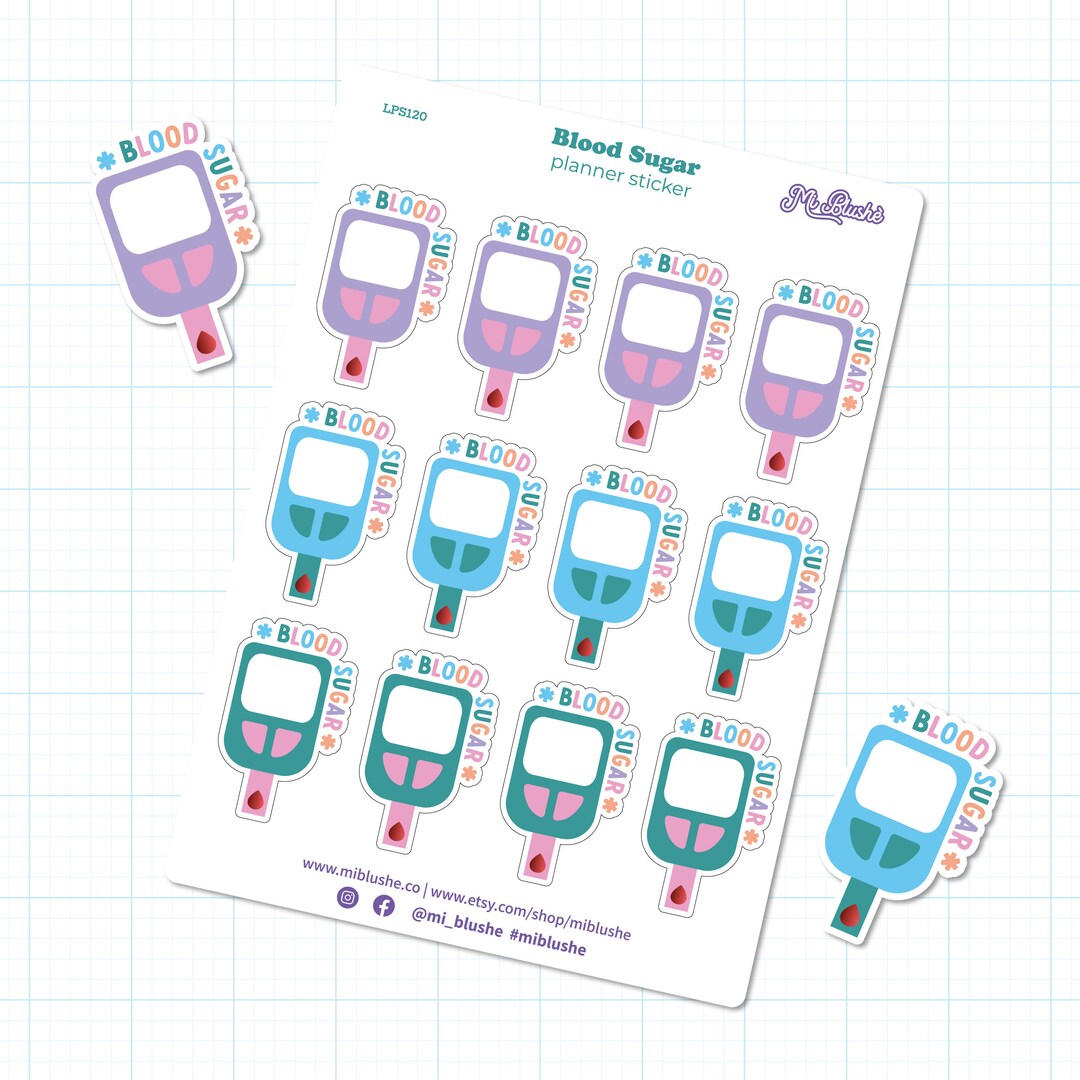 Blood Sugar Planner Sticker | Blood Sugar Test Planner Sticker ...