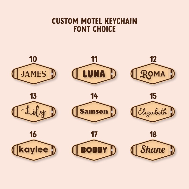 Personalized Name Motel Keychain | Motel Keychain | Engraved Keychain ...