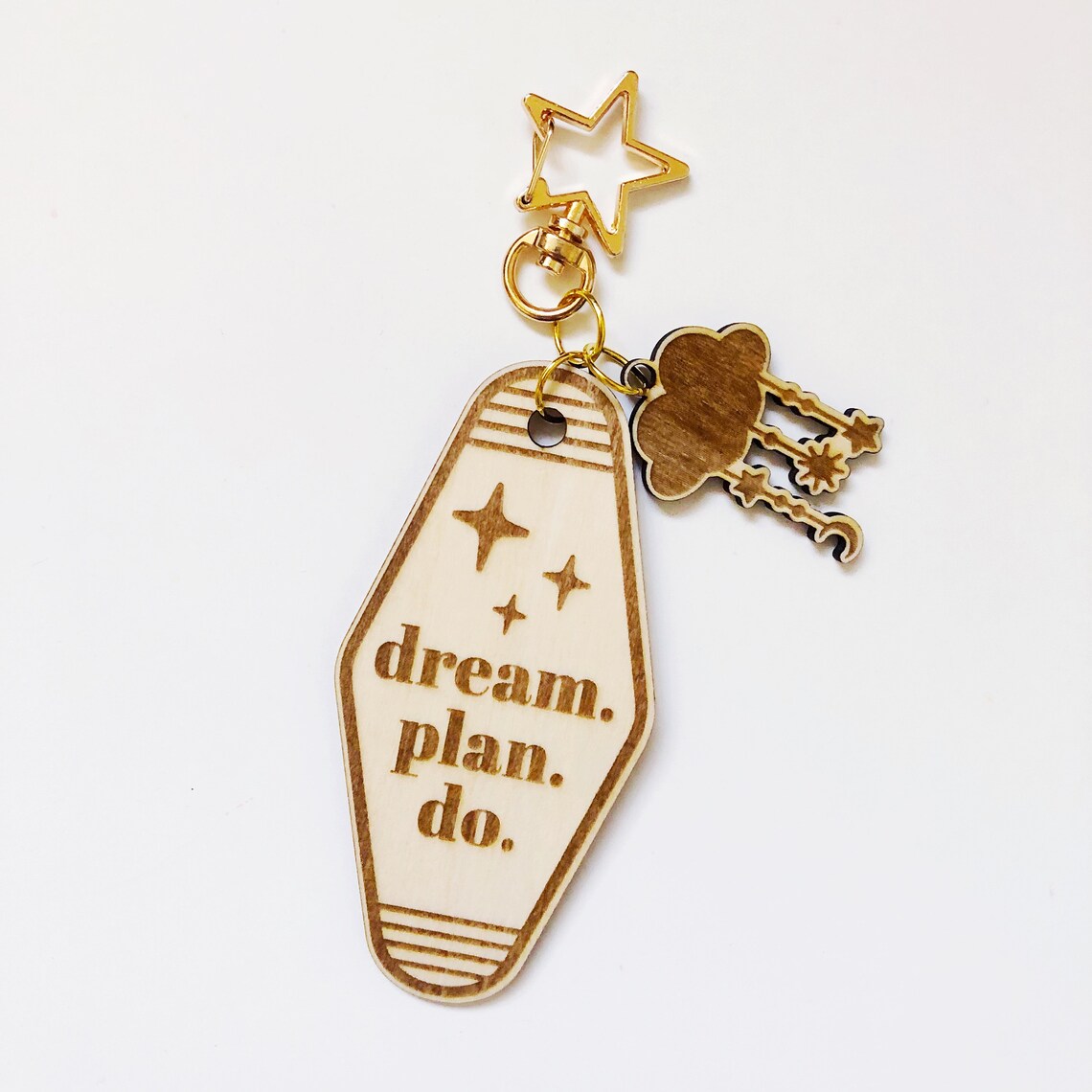 Dream Plan Do Keychain Dream Keychain Dream Keyring Engraved Wood ...
