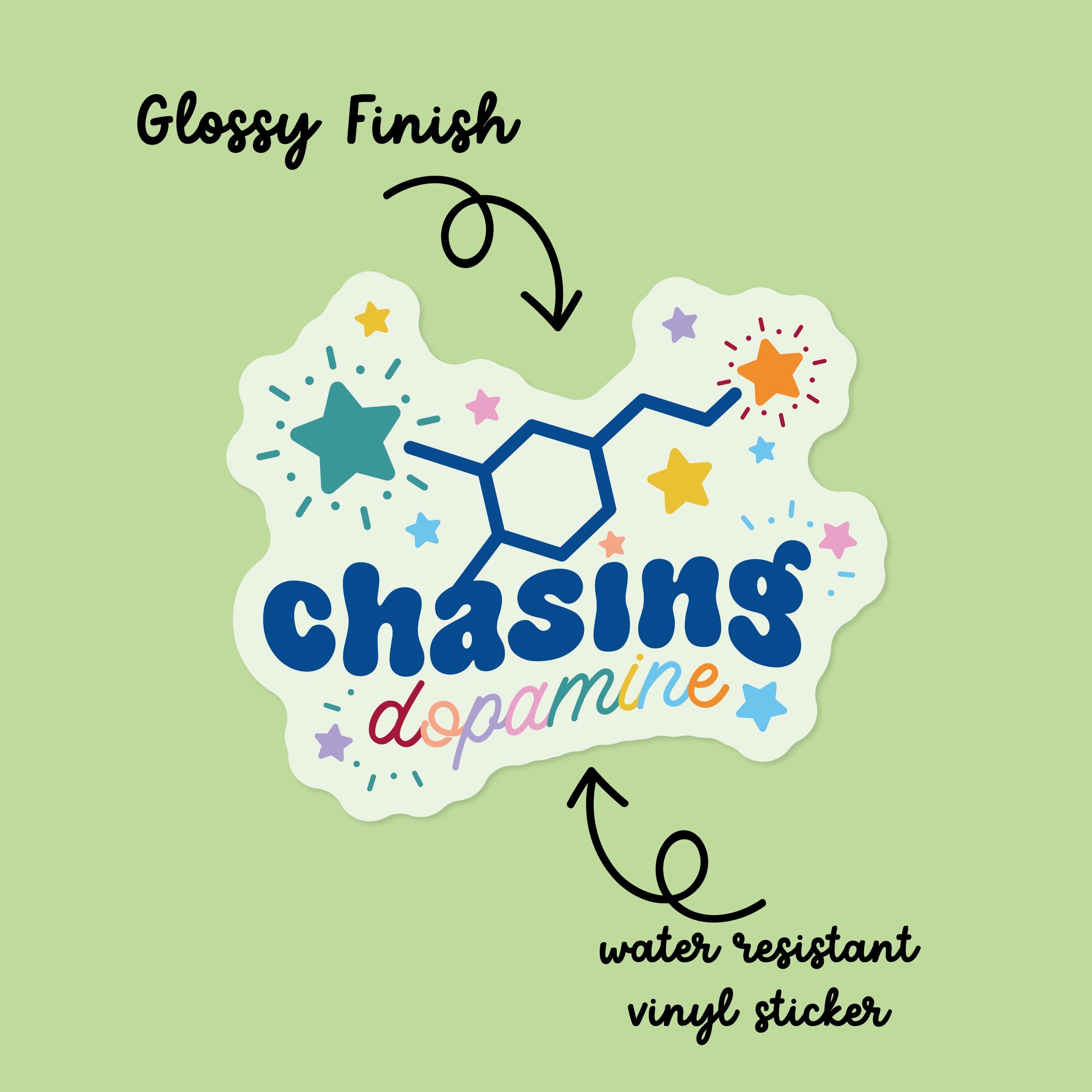 Dopamine Sticker Chasing Dopamine Glossy Sticker Vinyl - Etsy