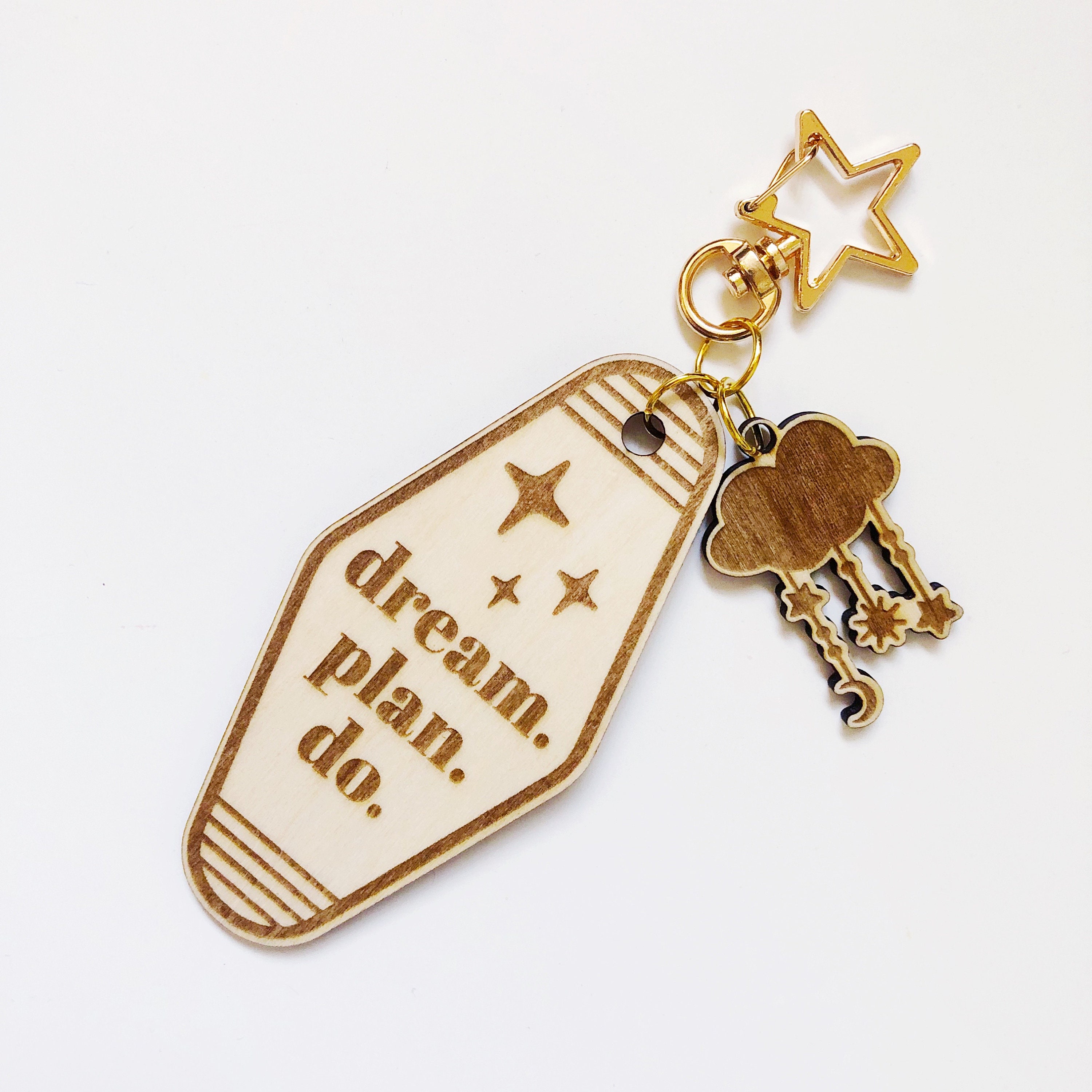 Dream Plan Do Keychain | Dream Keychain | Dream Keyring | Engraved Wood ...