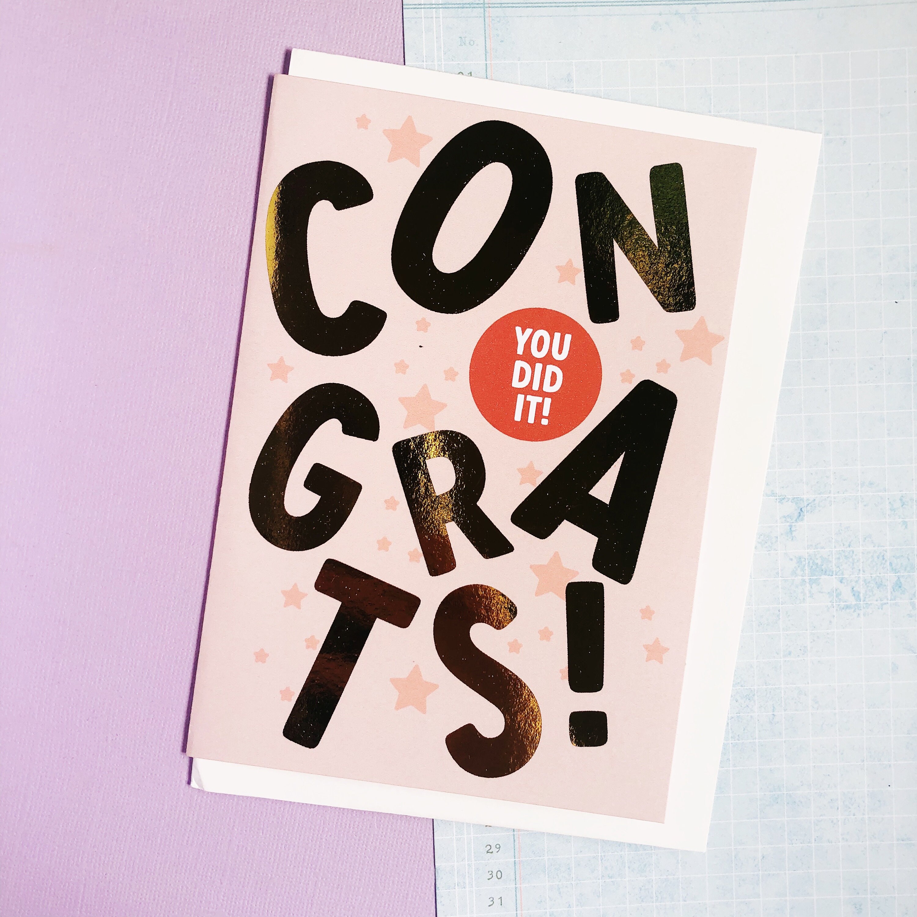 Congratulations Greeting Card With Envelope, Gold Foil Design, You Did ...