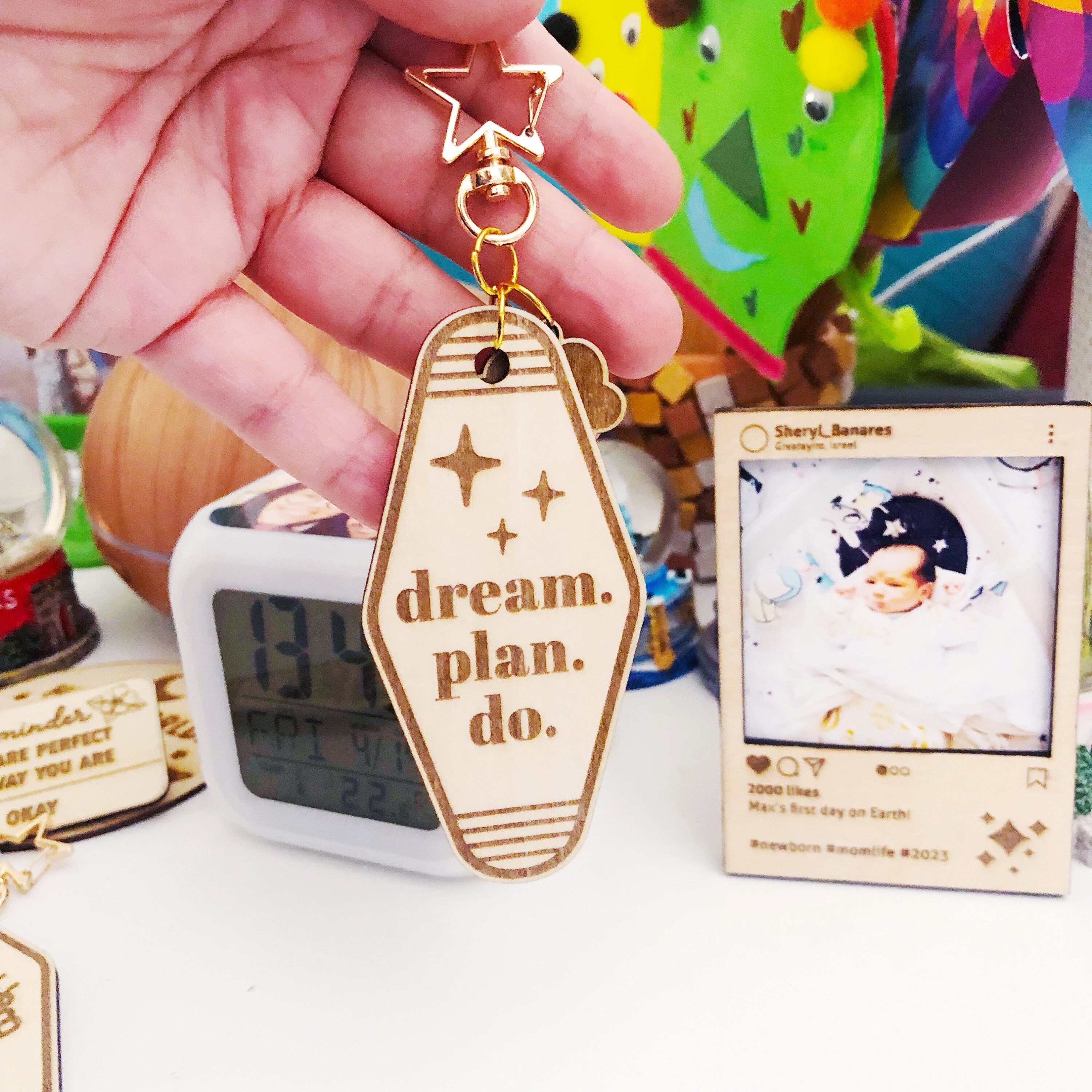 Dream Plan Do Keychain | Dream Keychain | Dream Keyring | Engraved Wood ...