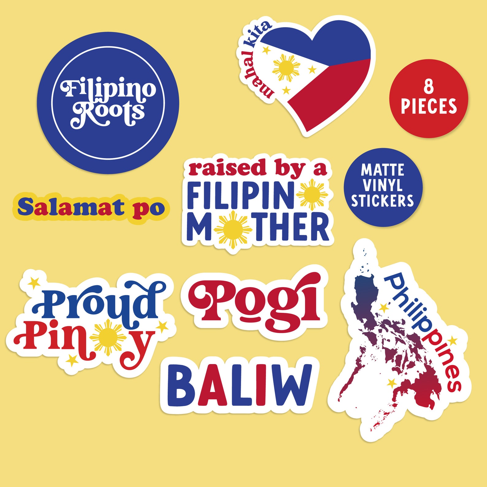 Filipino Stickers | Filipino Sticker Pack | Pinoy Vinyl Sticker ...