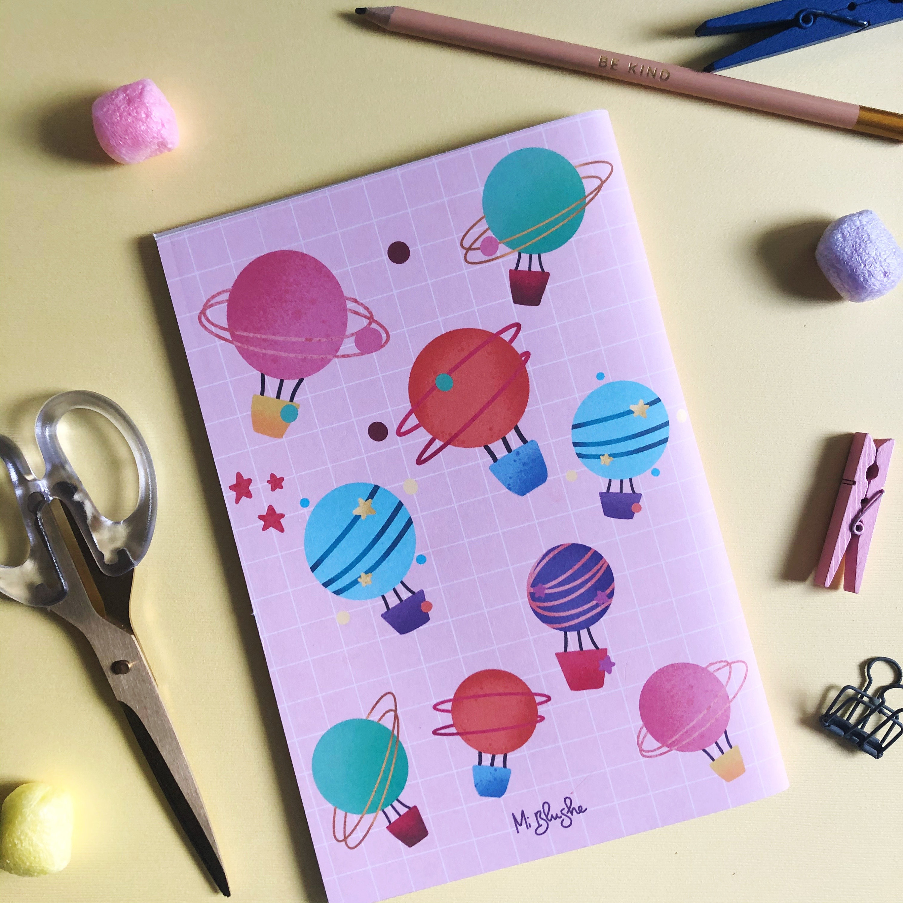 Galaxy Notebook / Air Balloon Notebook / Cute Notebook / - Etsy España