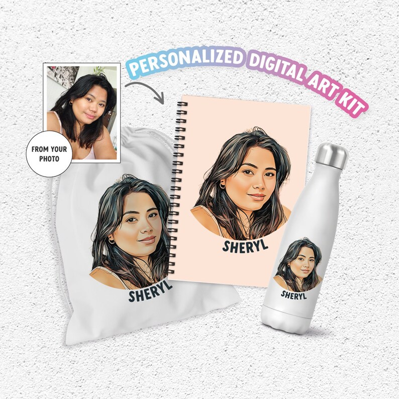 Personalized Digital Portrait Kit | Custom Digital Art | Custom ...