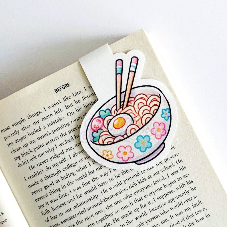 Ramen Bowl Bookmark, Korean Bookmark, Book Lovers Gift, Bookish Gift ...