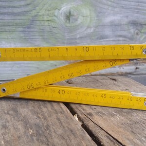 Vintage Wooden Ruler Folding Ruler Yellow Wooden Meter - Etsy