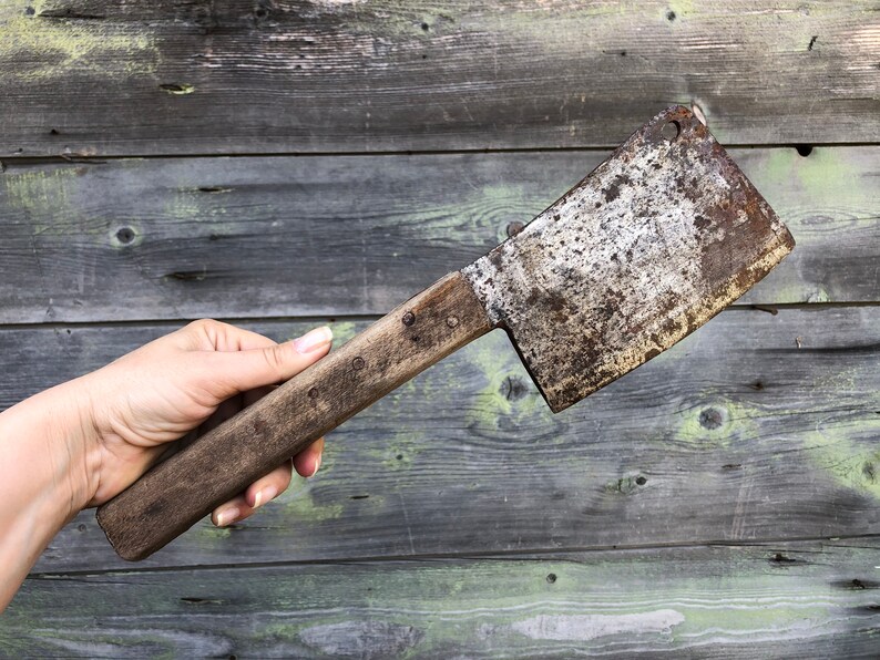 Vintage Cleaver, Meat Cleaver, Butcher's Knife, Old Rusty Cleaver ...