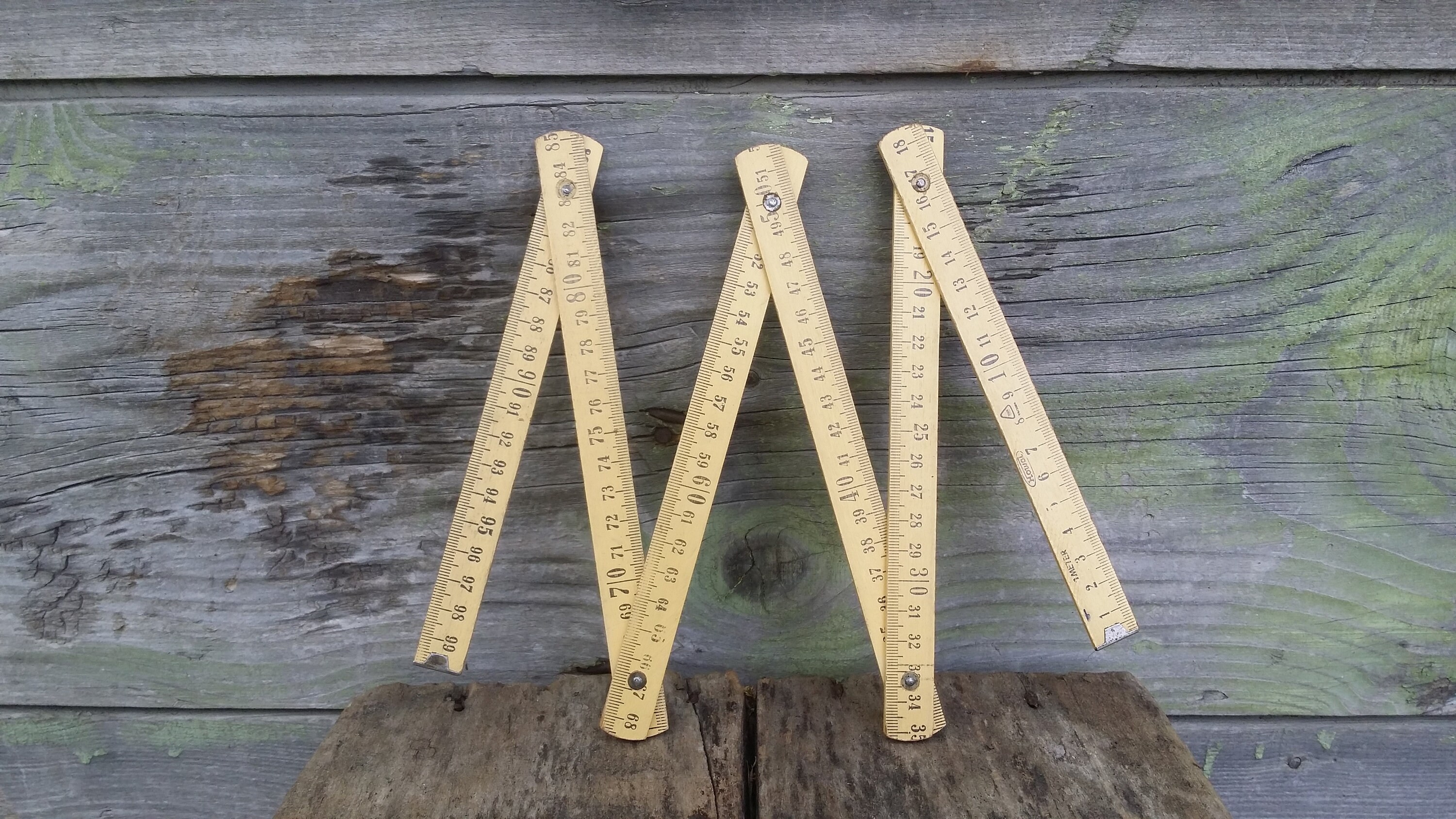 Vintage Wooden Ruler Folding Ruler Yellow Wooden Meter - Etsy